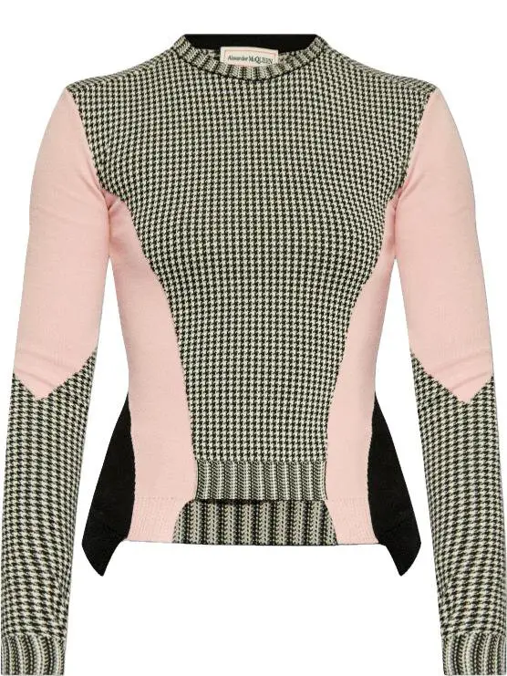 Alexander McQueen Panelled Asymmetric Jumper - Pink