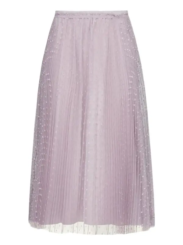 Red Valentino Tulle Polka Dot Flared Skirt - Pink