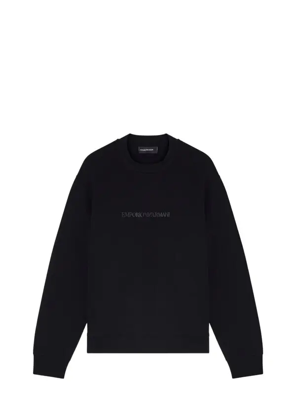 Emporio Armani Crewneck Sweatshirt With Logo Detail - Black