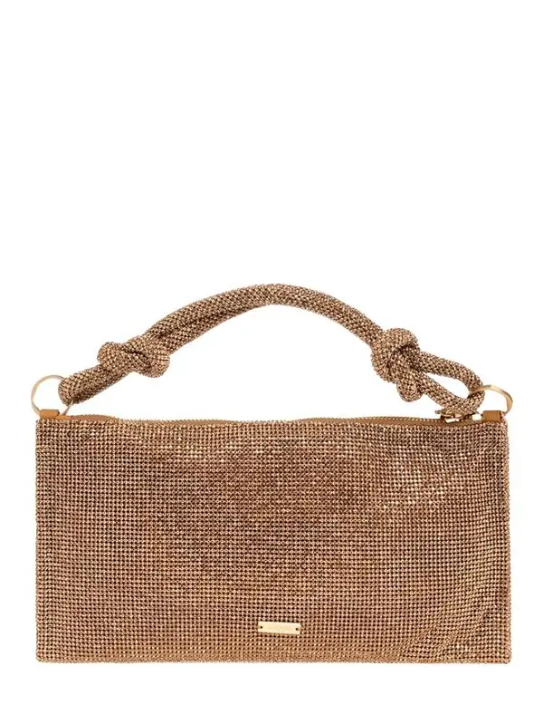 Cult Gaia Logo Plaque Clutch Bag - Brown