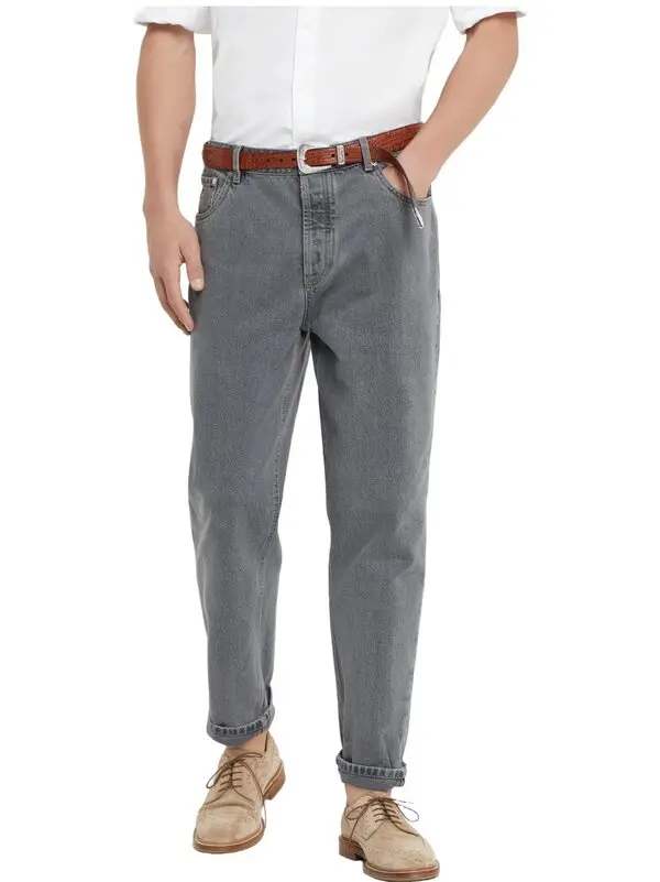 Brunello Cucinelli Straight Leg Denim Jeans - Gray
