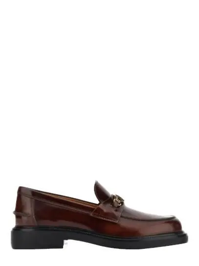 TOD'S Logo-plaque Slip-on Loafers - Brown