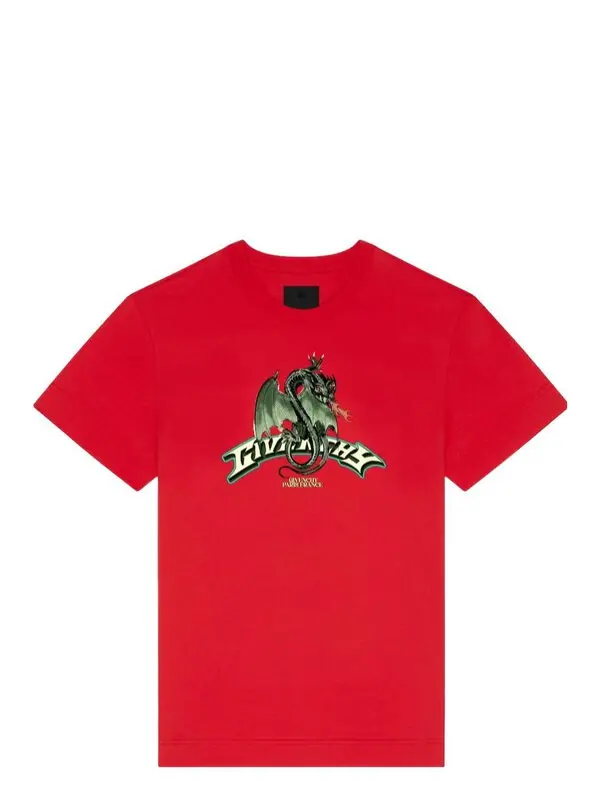 Givenchy Graphic Printed Crewneck T-shirt - Red