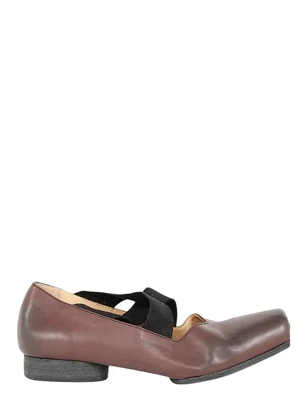 UMA WANG Crossover Strap Ballerina Flats - Brown