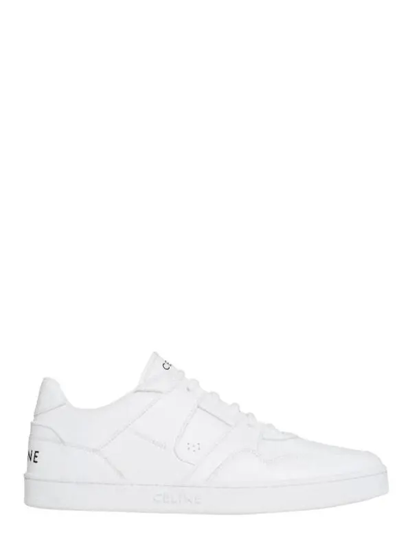 Celine Ct-04 Low Lace-up Sneakers In Calfskin - Optical White