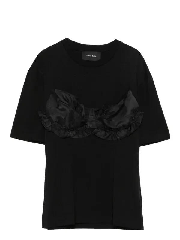 Simone Rocha Ruffle Panel T-shirt - Black