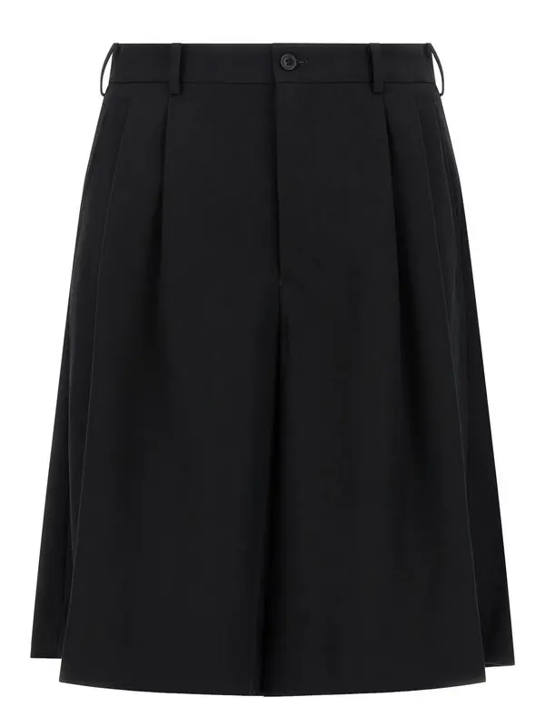 Comme Des Garçons Wide-leg Tailored Shorts - Black