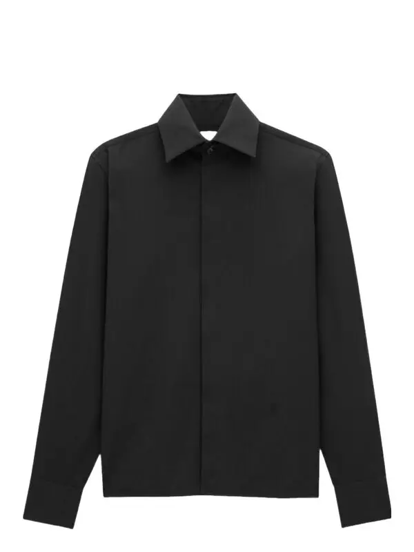 Saint Laurent Cassandre Buttoned Straight Hem Shirt - Black