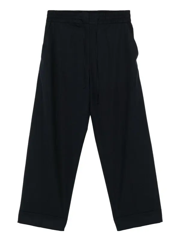 P.a.r.o.s.h Black Pressed-crease Trousers - Navy