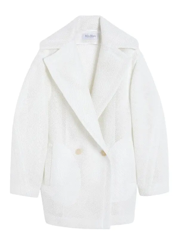 Max Mara Double-breasted Mesh Jacket - White