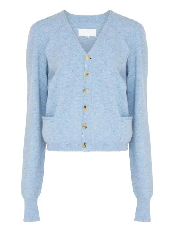MAISON MARGIELA Cropped Wool Cardigan - Blue
