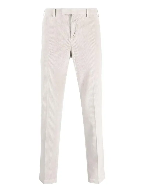 PT TORINO Corduroy Slim-cut Trousers - White
