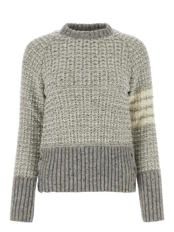 Thom Browne 4-bar Crewneck Jumper - Light Gray