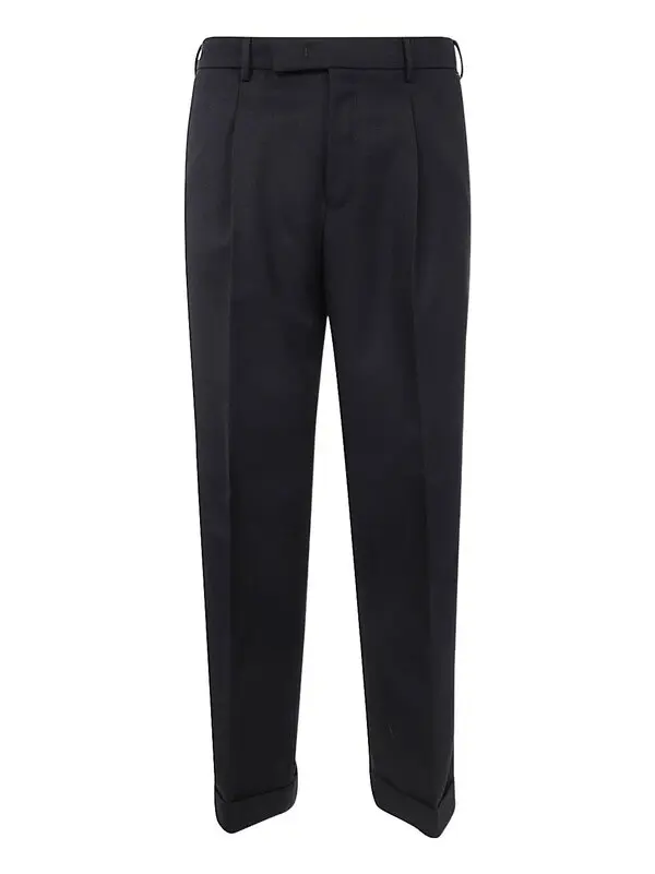 PT TORINO Pleat-detail Trousers - Black