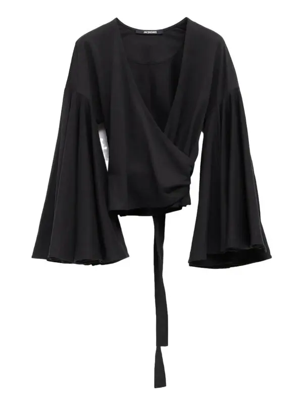 Jacquemus Le Cache Coeur Ventadou Wrap Top - Black