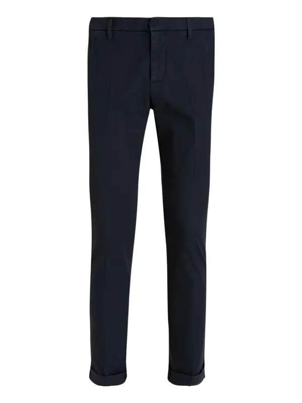 DONDUP Turn-up Tapered Trousers - Black