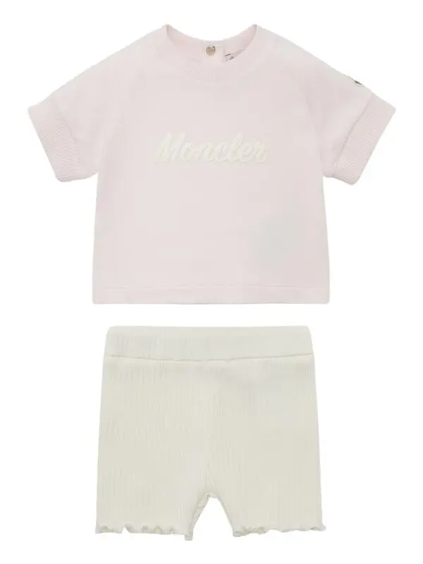 Moncler Logo T-shirt And Shorts Set - White