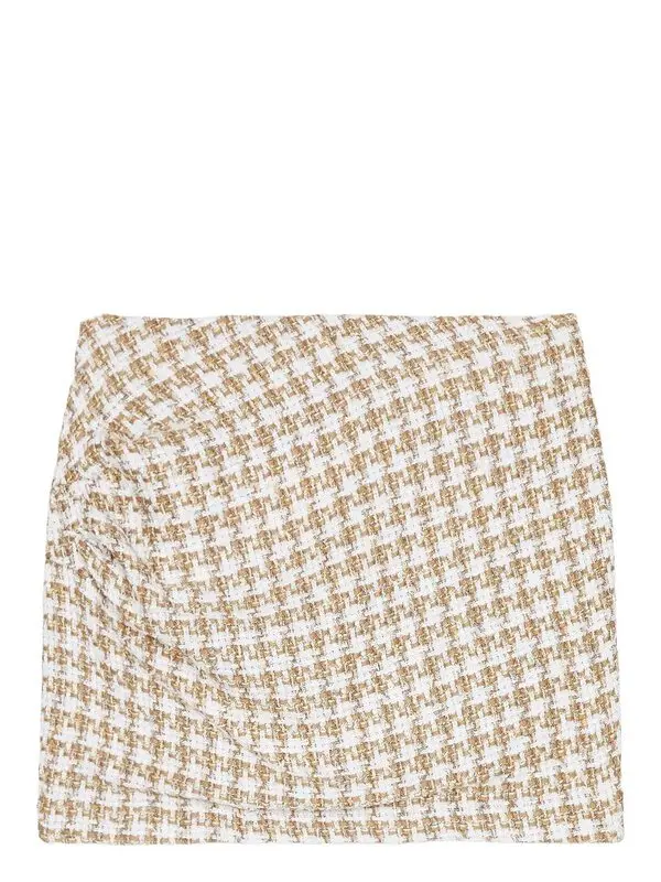 IRO PARIS Gathered Detail Tweed Mini Skirt - White