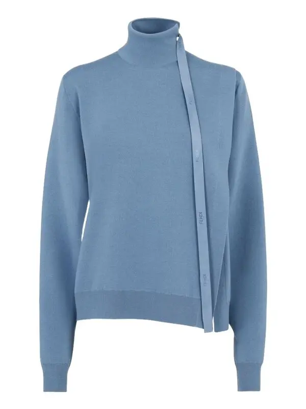 Fendi High Neck Pullover With Cut-out Detailing - Blue