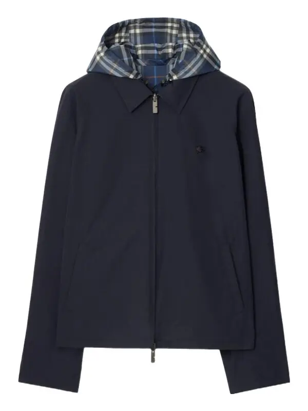 Burberry Reversible Check Hooded Jacket - Silhouette Blue