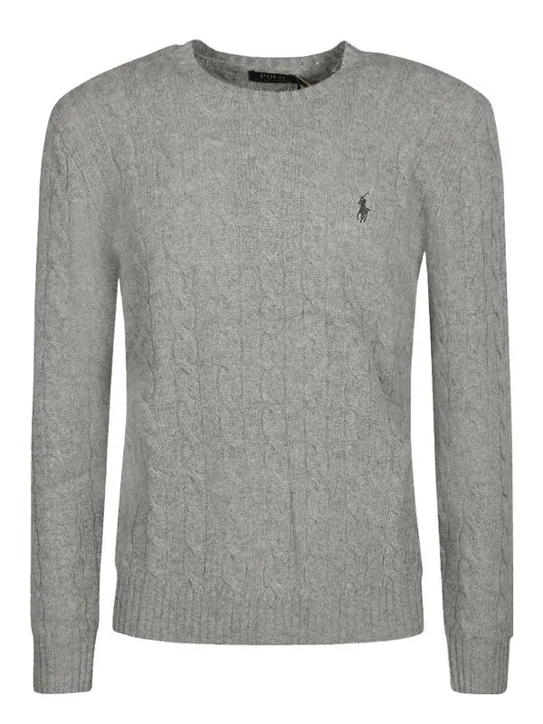 Polo Ralph Lauren Cable-knit Jumper With Embroidered Pony - Gray