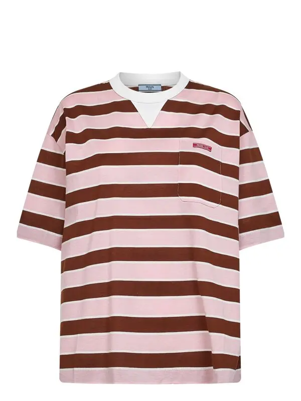 Prada Striped Short Sleeve T-shirt - Pink