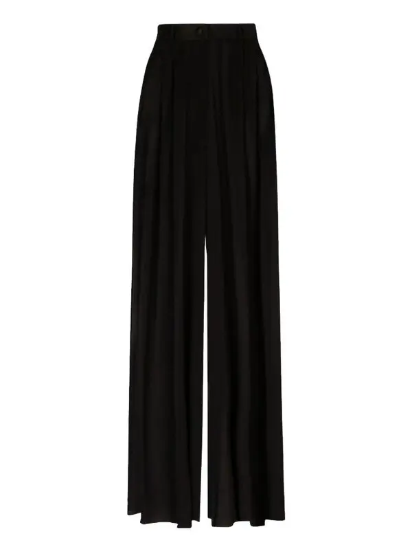 Dolce & Gabbana Wide-leg Chiffon Pants - Black
