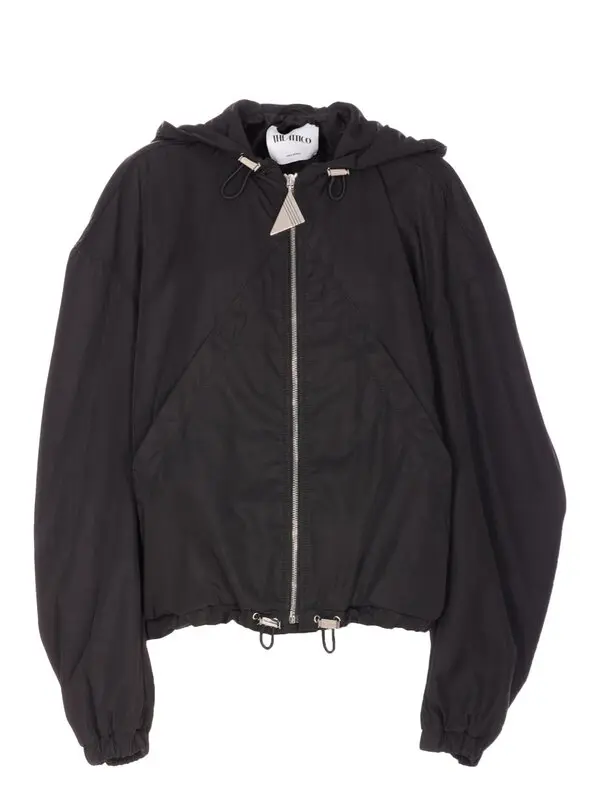 Attico Zip-up Hooded Jacket - Black