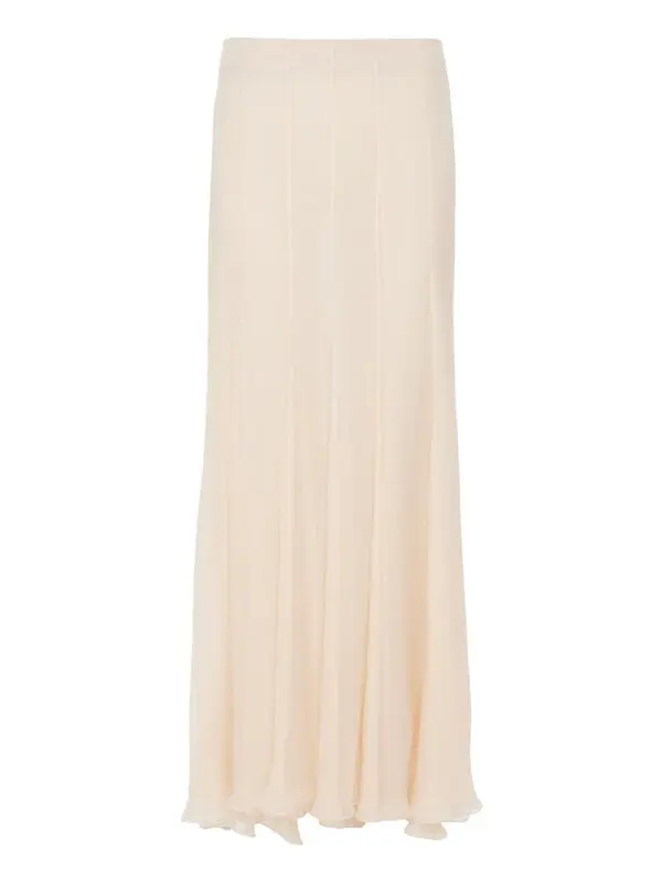 Chloé Chiffon Maxi Skirt With Flounce Detail - Pink