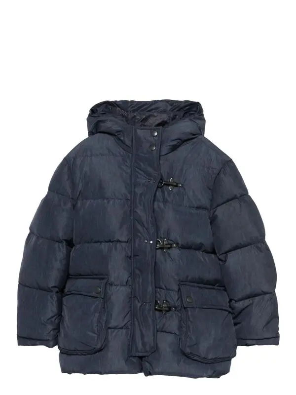 FAY Quilted Puffer Jacket With Toggle Closure - Blue