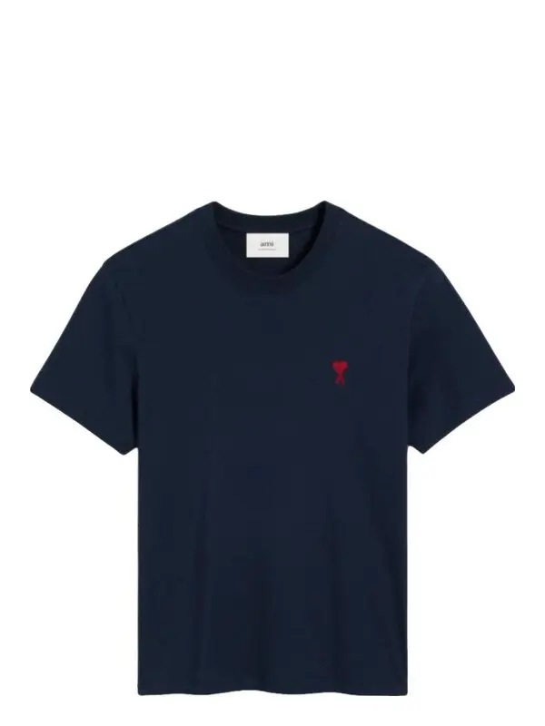 Ami De Coeur Embroidered Crewneck T-shirt - Night Blue