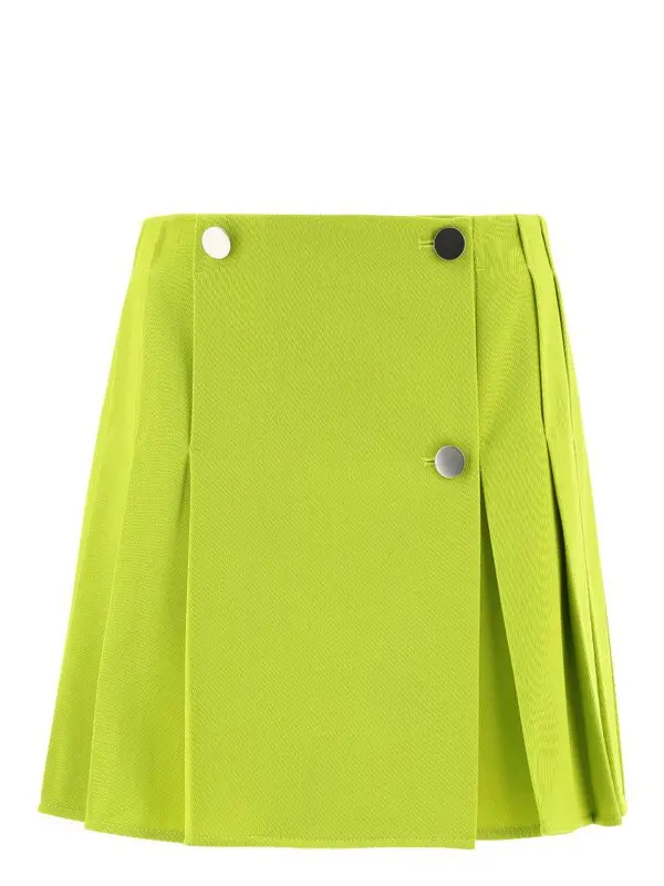 Bottega Veneta High Waist Pleated Mini Skirt - Green