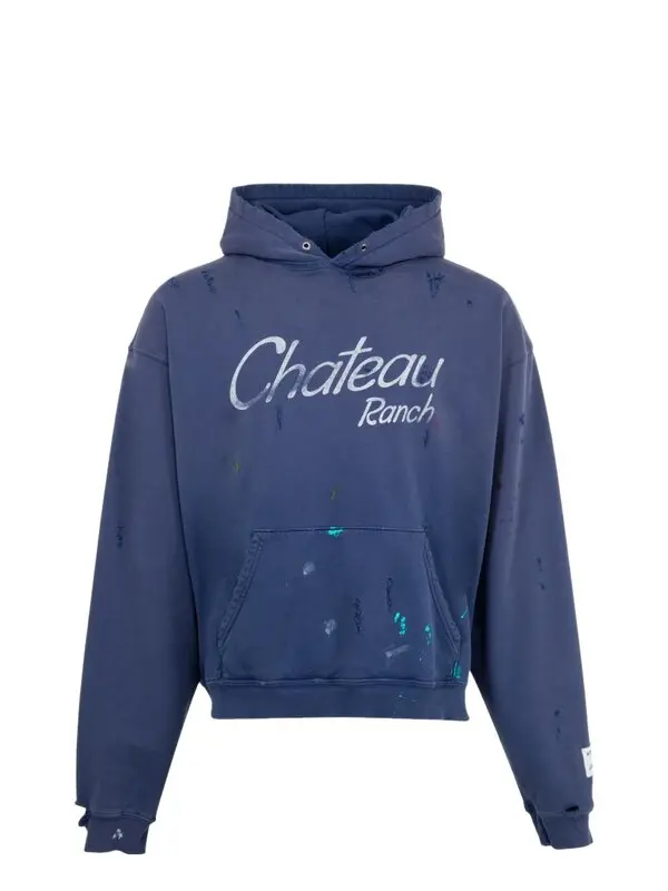 GALLERY DEPT. Chateau Ranch Distressed Hoodie - Navy