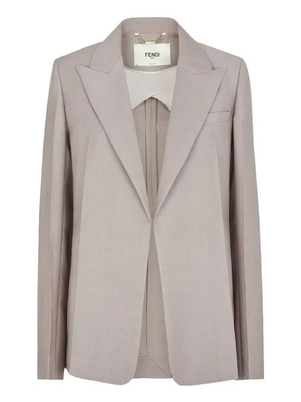 Fendi Single-breasted Tailored Blazer - Grey