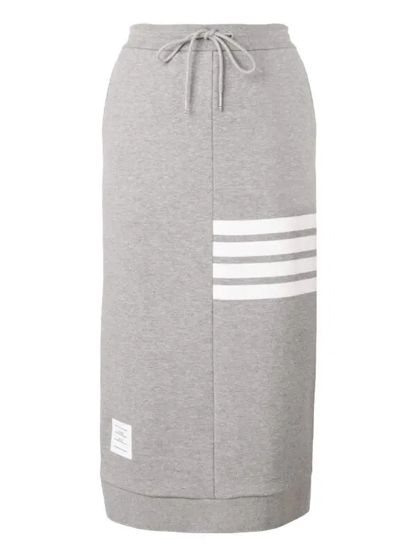 Thom Browne 4-bar Fitted Midi Skirt - Light Gray