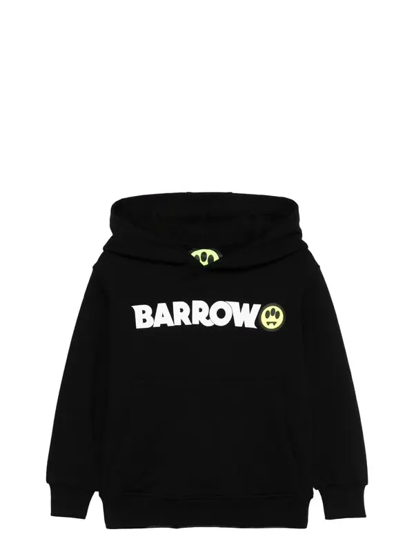BARROW Logo Print Hoodie - Black