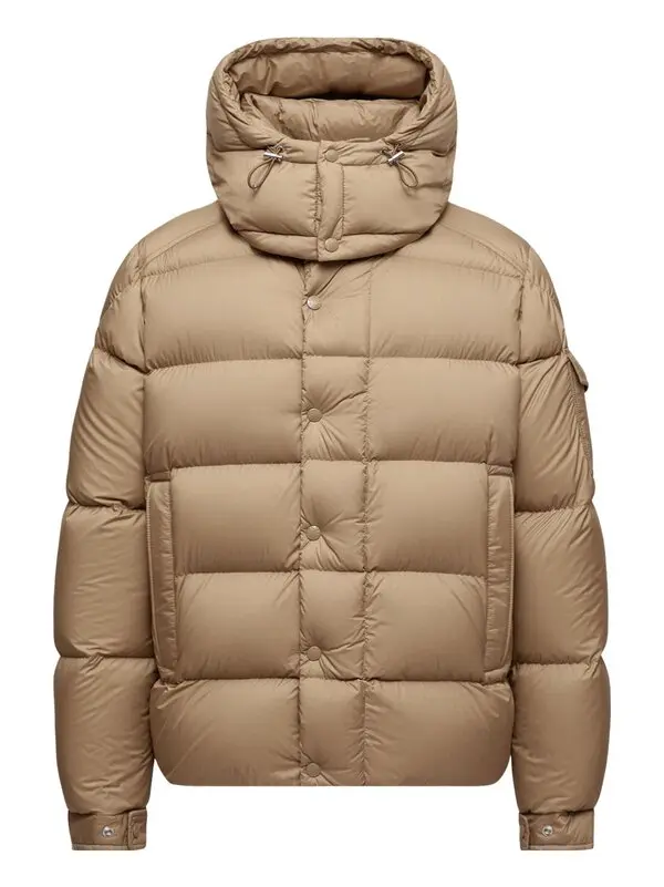 Moncler Maya 70 Hooded Short Puffer Jacket - Beige