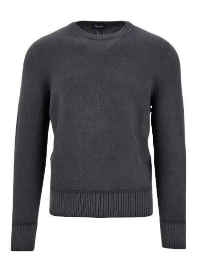 DRUMOHR Crew Neck Merino Jumper - Dark Grey
