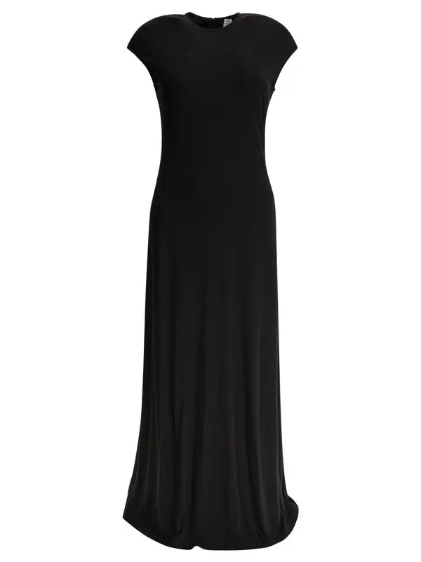 TOTEME Short-sleeved Crewneck Maxi Dress - Black