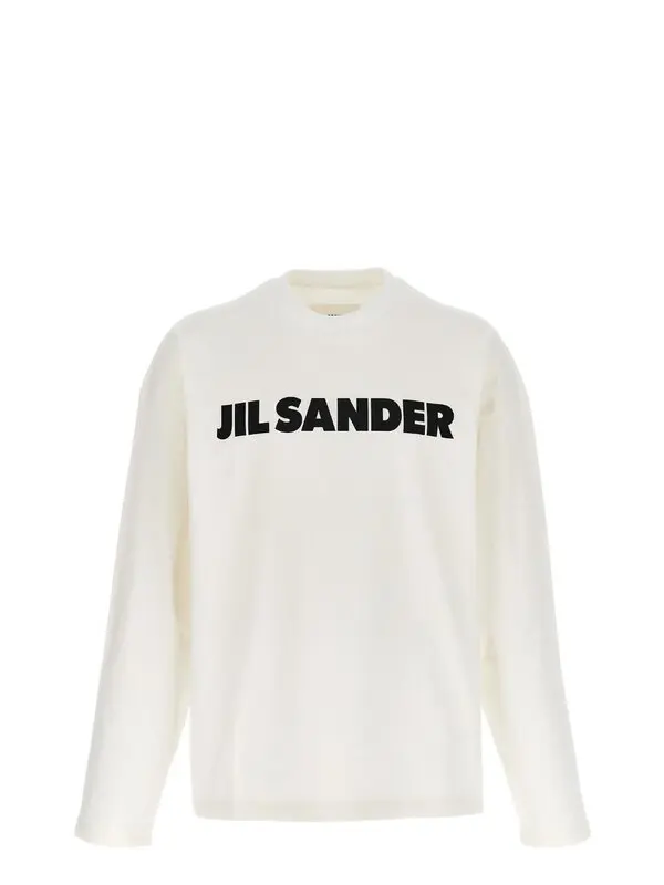 JIL SANDER Logo Printed Crewneck Sweatshirt - White