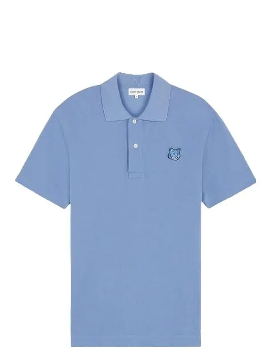 Maison Kitsuné Bold Fox Head Patch Polo Shirt - Blue