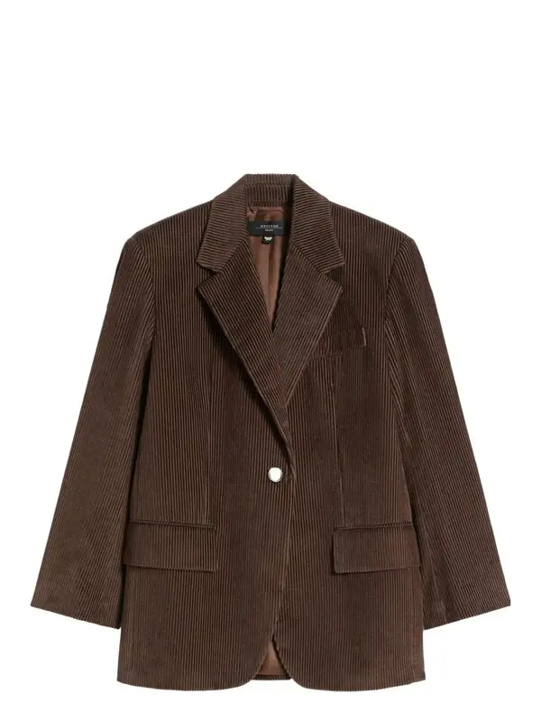 Max Mara Single Breasted Blazer - Chocolate-colored