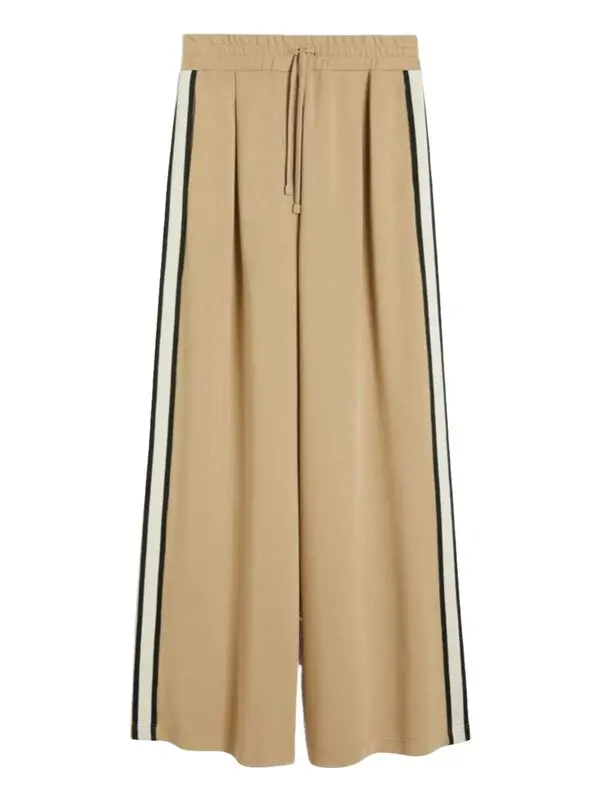 Max Mara Perdoni Wide-leg Track Pants With Side Stripes - Hazelnut Brown