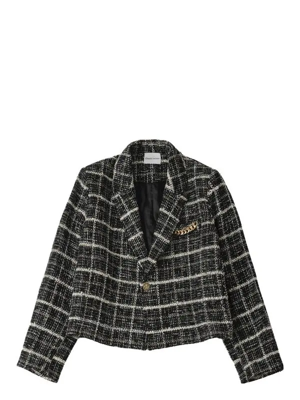 CHARLIE LUCIANO Checked Lapel Blazer - Black