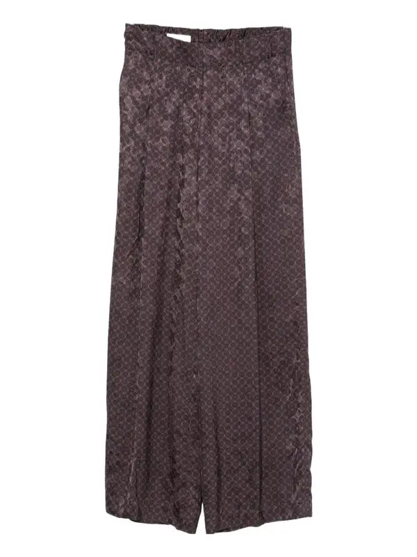 Dries Van Noten Wide-leg Printed Trousers - Brown