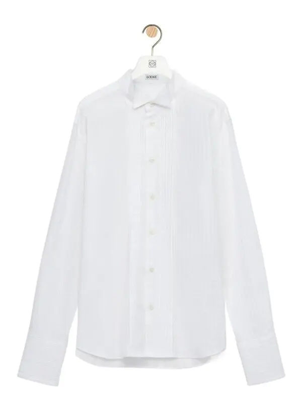 Loewe Pleated Cotton Shirt - White