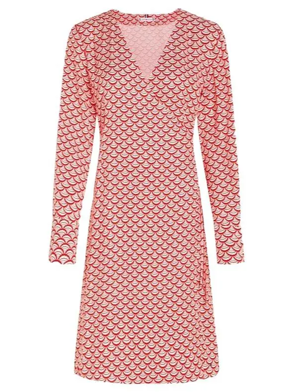 Tommy Hilfiger Long-sleeve V-neck Wrap Dress - Pink