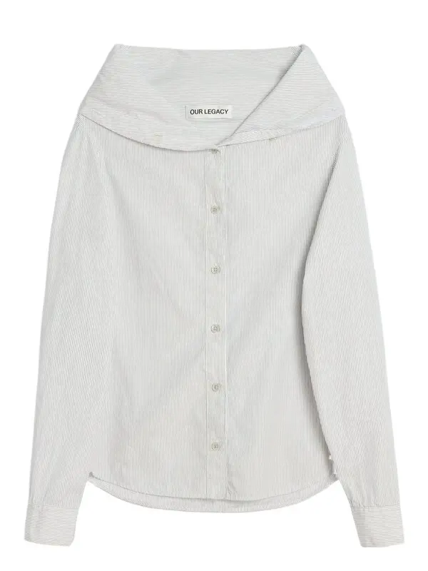 Our Legacy Long Sleeve Pinstripe Shirt - White