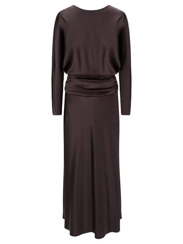 Staud Long Sleeve Ruched Maxi Dress - Black