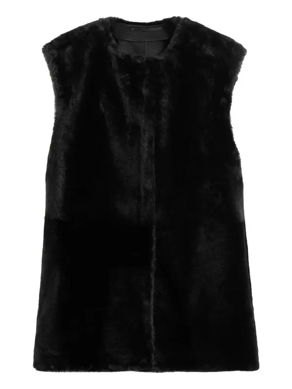 TOTEME Sleeveless Fur Vest - Black